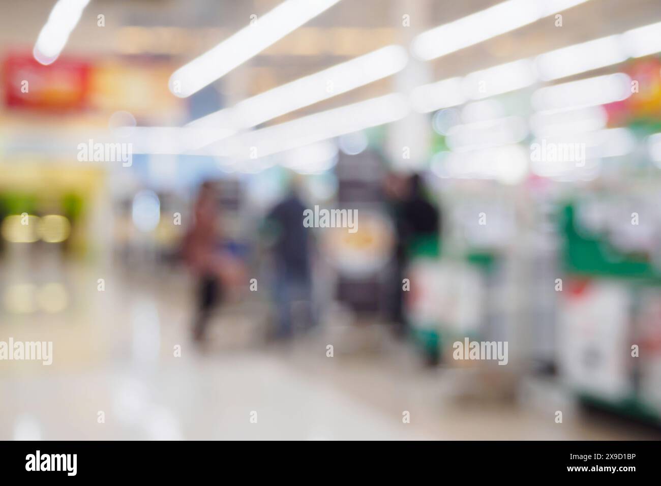 supermarket checkout cashier counter blurred background Stock Photo - Alamy