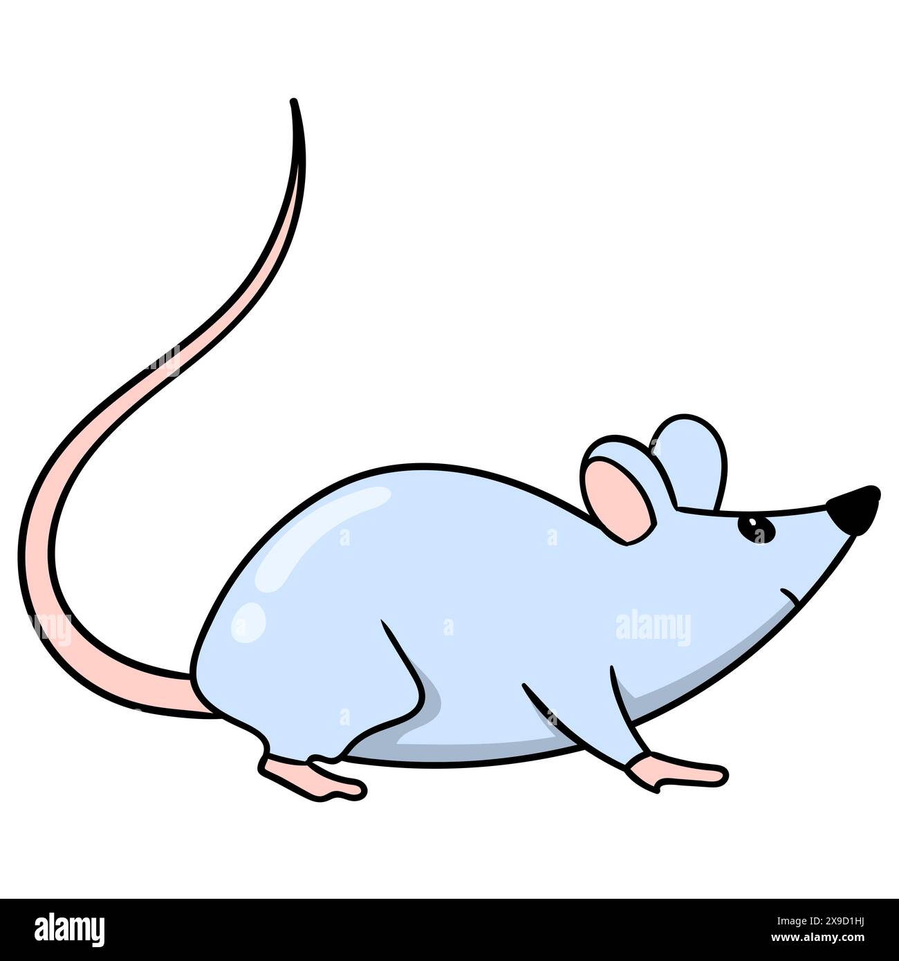 cartoon doodle of a small animal, a gray mouse is walking Stock Vector ...