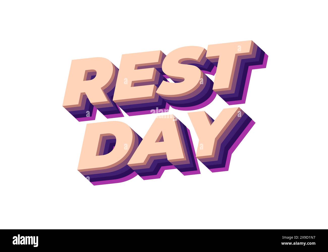Rest day. Text effect design in 3D style with good colors Stock Vector ...