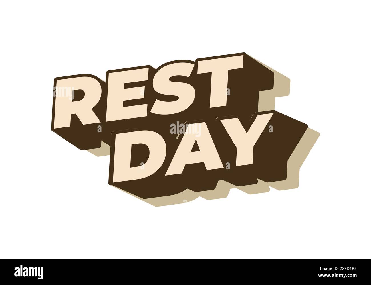 Rest day. Text effect design in 3D style with good colors Stock Vector ...