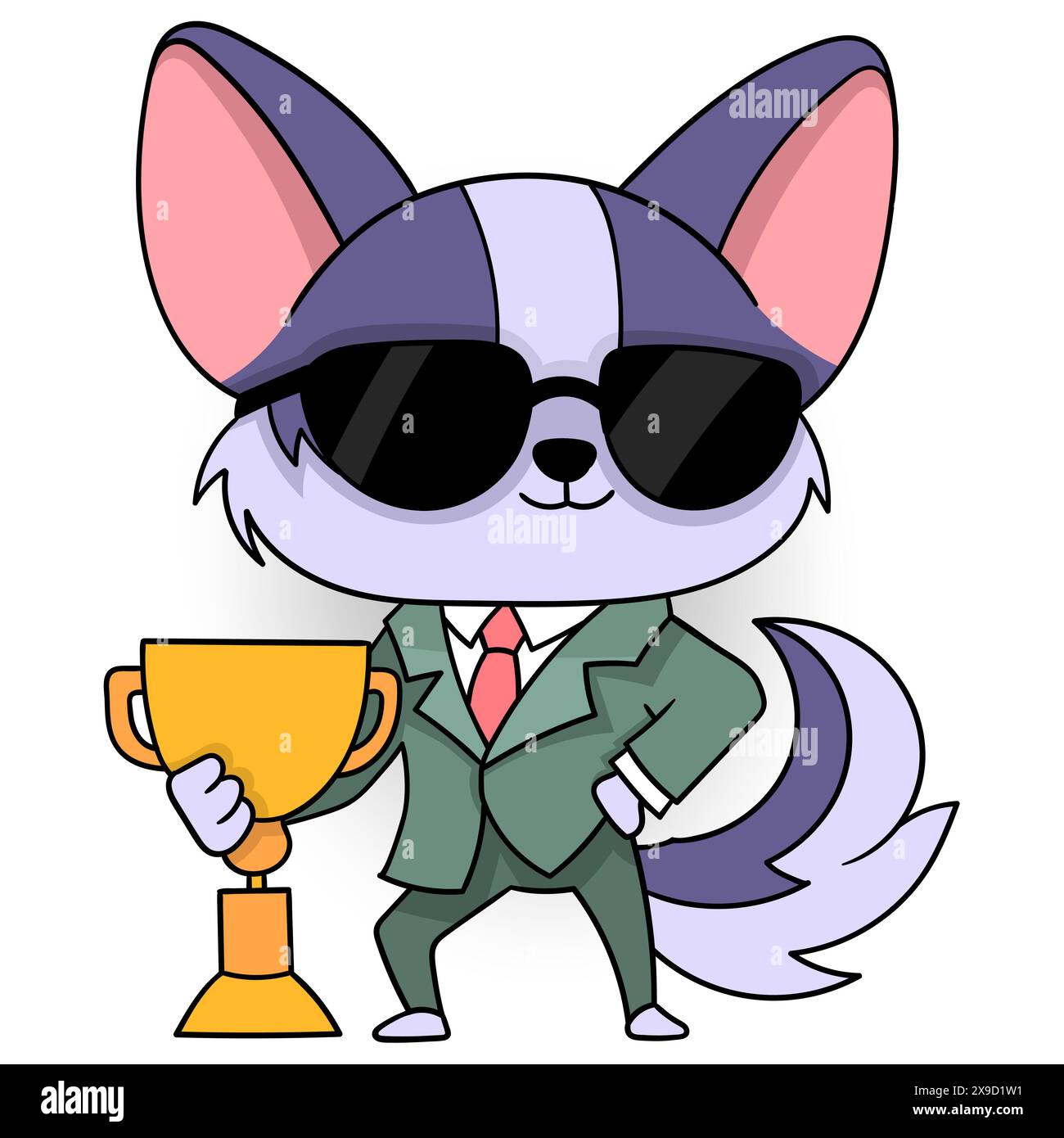 business animal cartoon doodle, businessman dog wins award as most ...