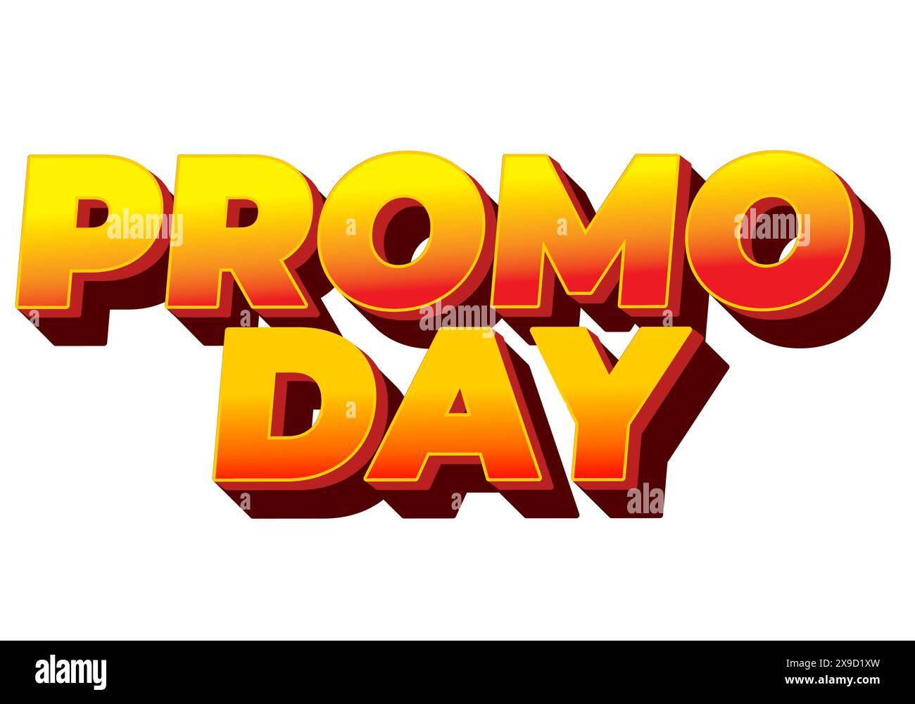 Promo day. Text effect design in 3D style with good colors Stock Vector ...