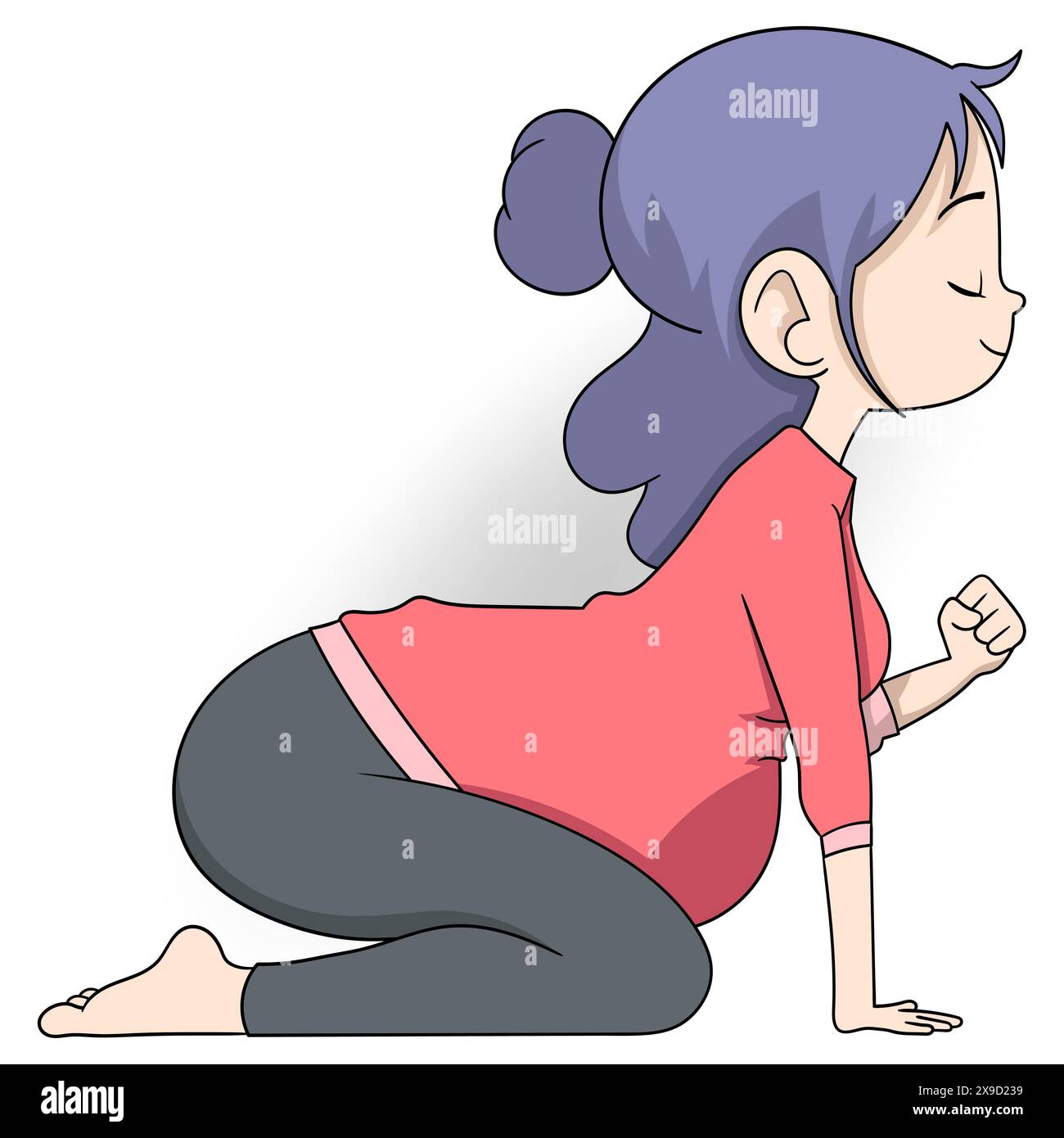 doodle of people's activities to maintain health, a pregnant woman is ...