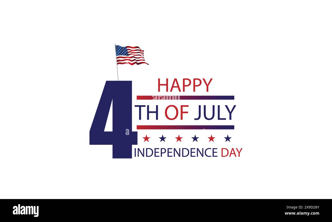 Proud to be American Happy 4th of July with USA Flag Text Stock Vector ...
