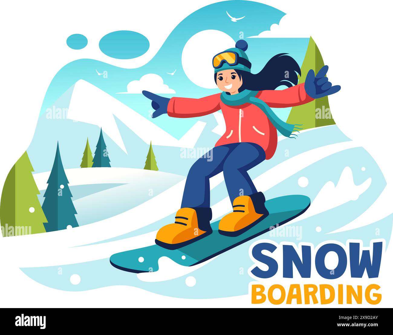 Cartoon snowboarder hi-res stock photography and images - Alamy