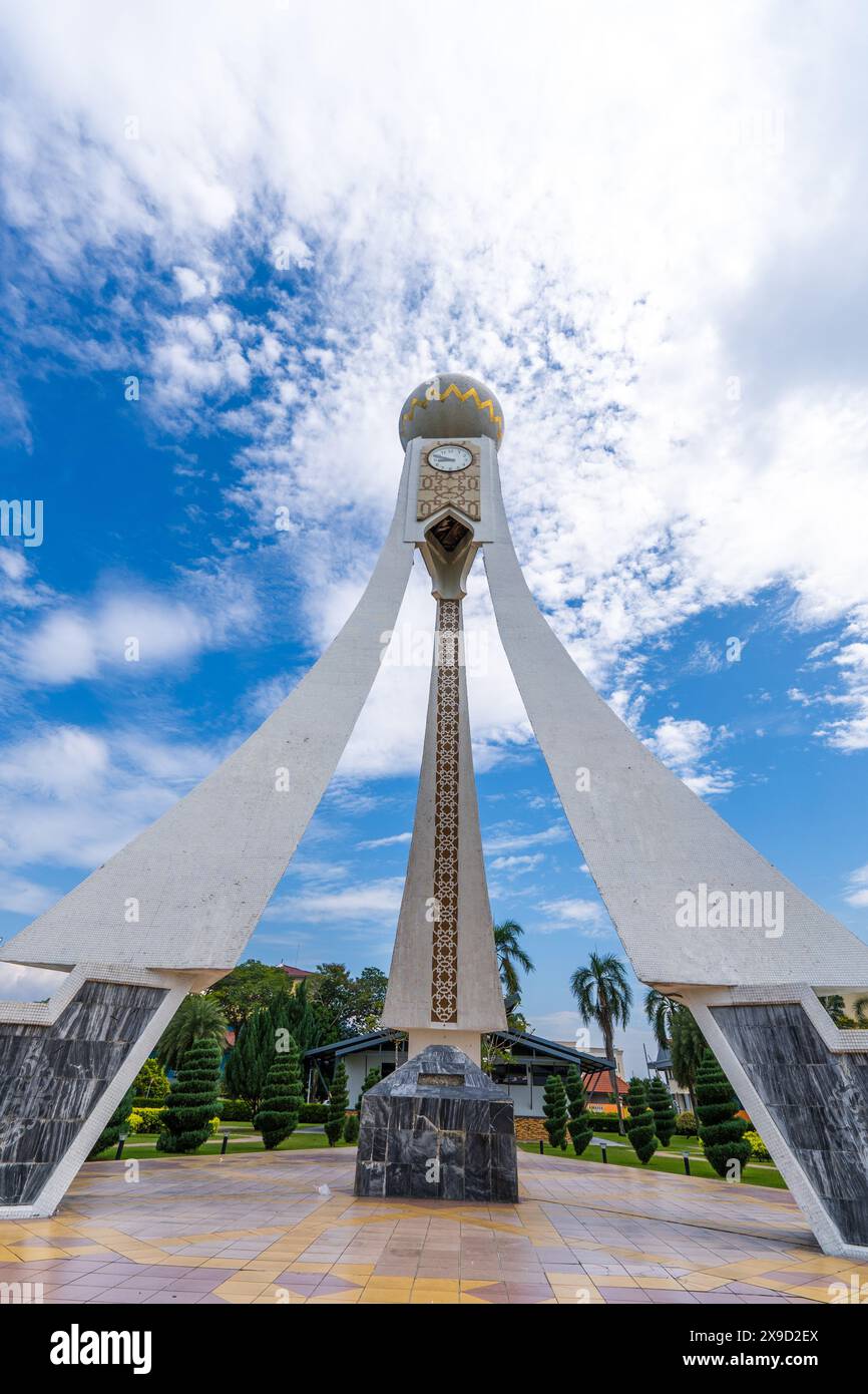 Dataran Ipoh, Perak - May 31, 2024 : Vertical view of white clock tower ...