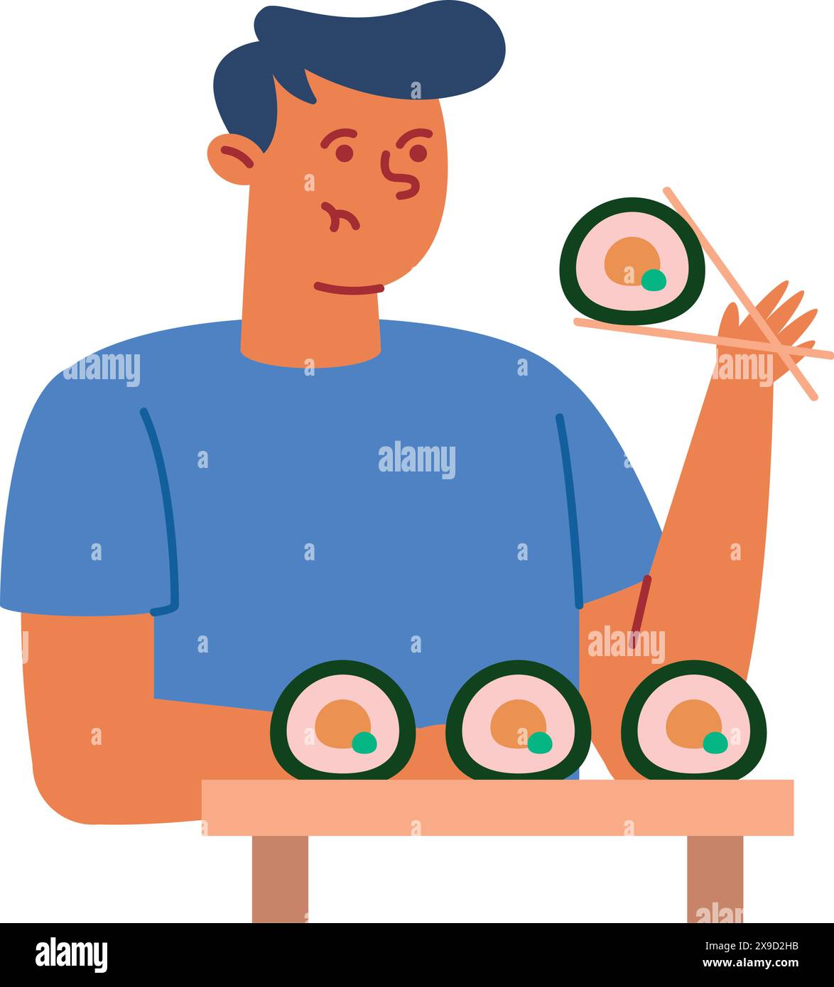 Holding sushi chopsticks isolated Stock Vector Images - Alamy