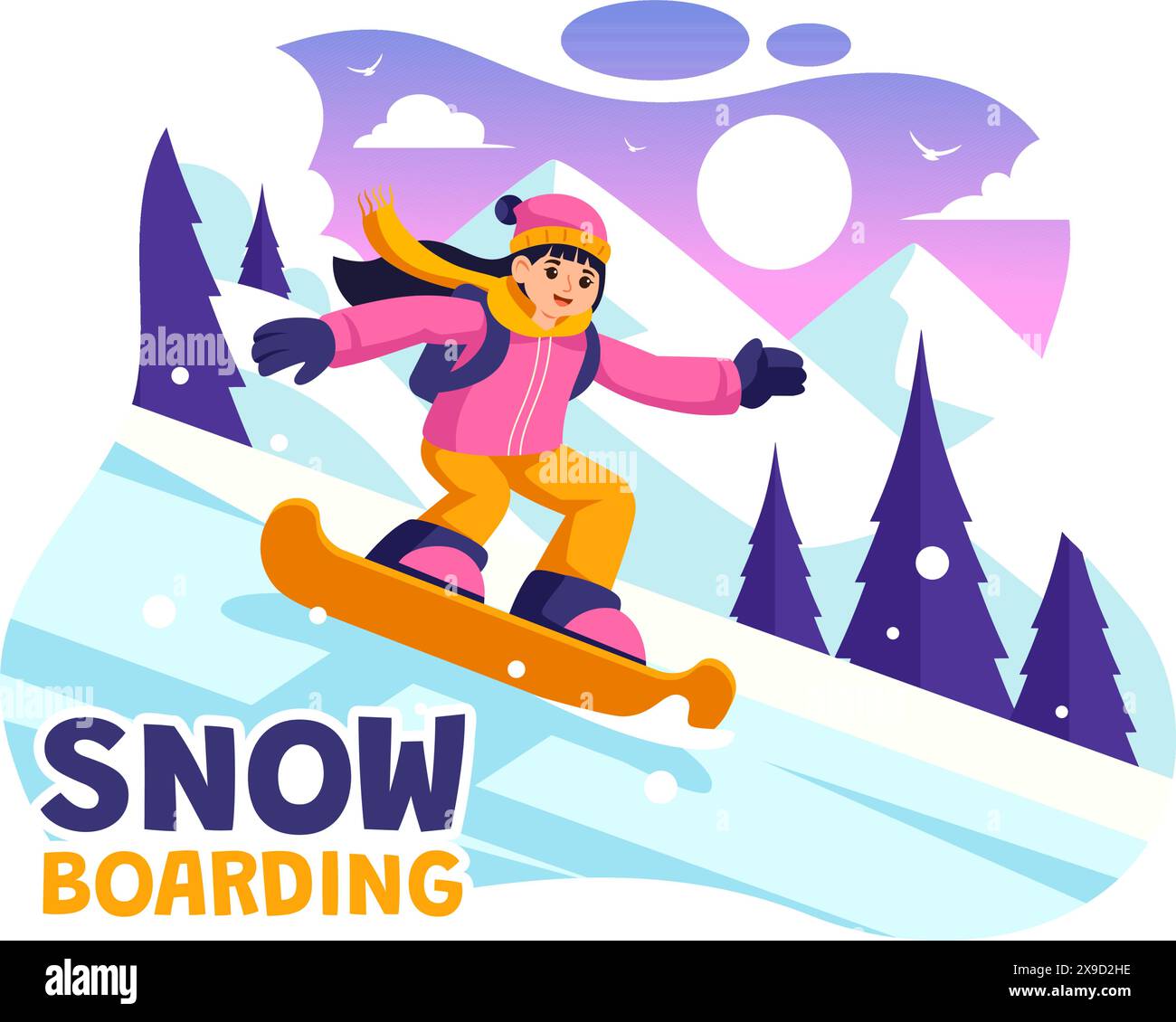 Snowboard sport cartoon illustration Cut Out Stock Images & Pictures ...
