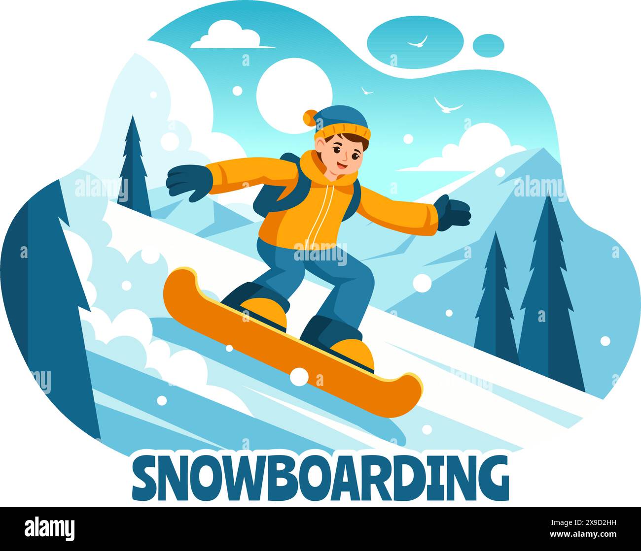 Snowboard sport cartoon illustration Cut Out Stock Images & Pictures ...