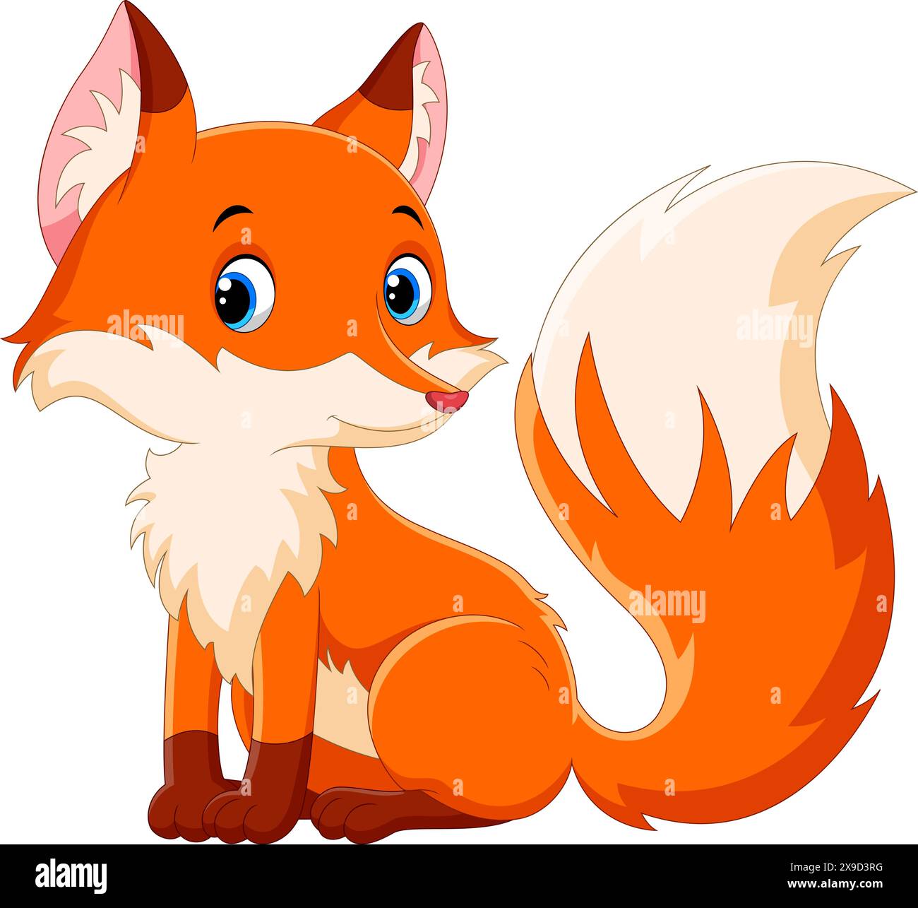 Cartoon happy fox isolated on white background Stock Vector Image & Art ...