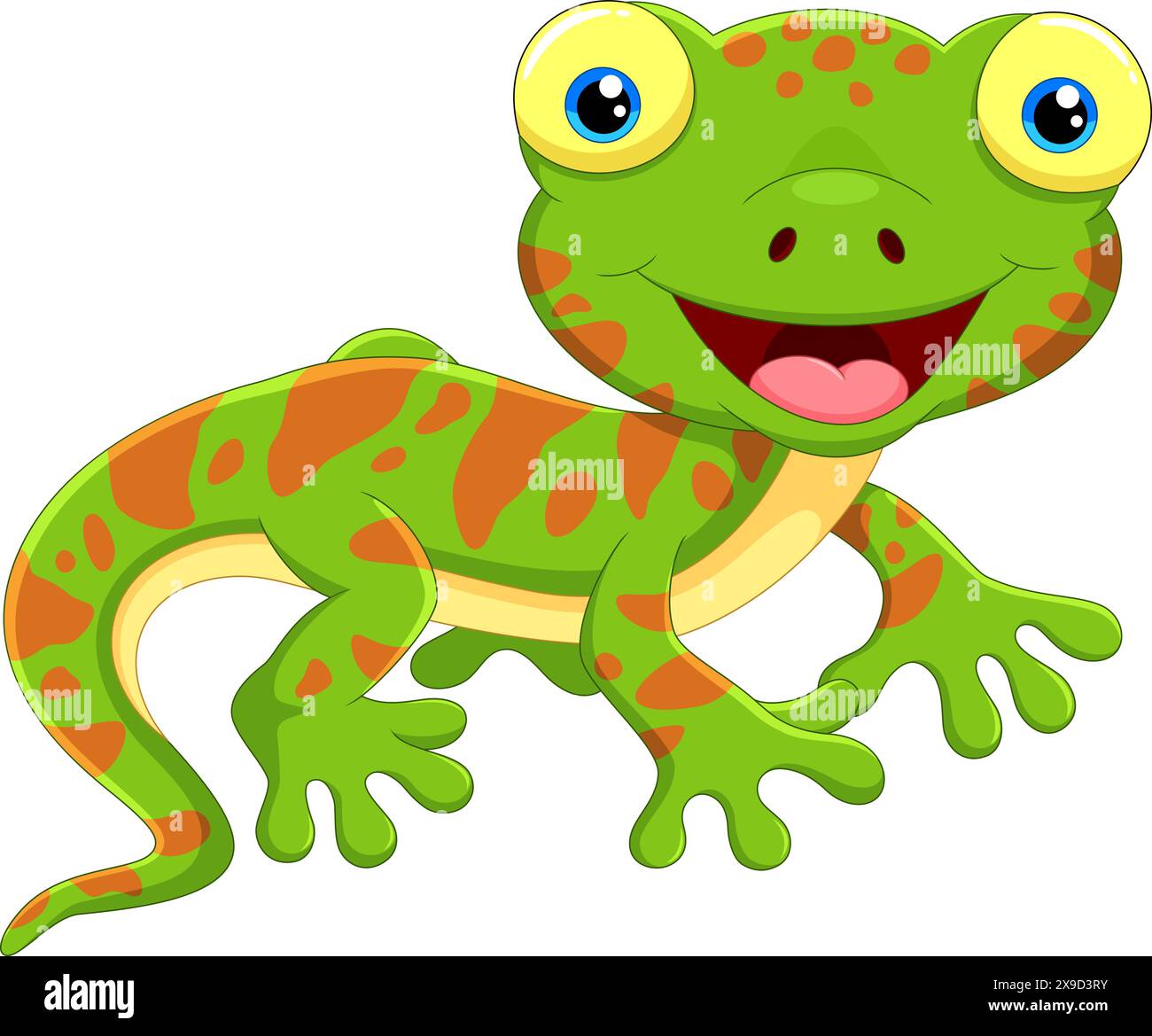 Cute lizard cartoon isolated on white background Stock Vector Image ...