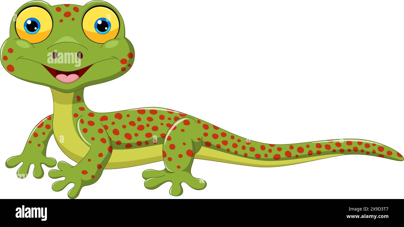 Cute lizard cartoon isolated on white background Stock Vector Image ...