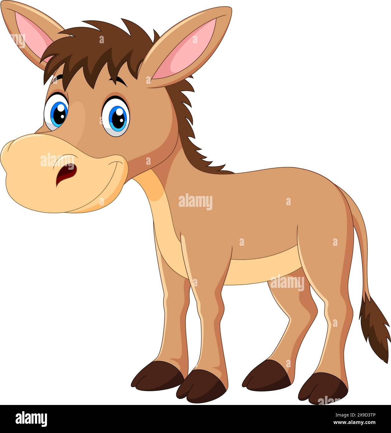 cartoon donkey smile isolated on white background Stock Vector Image ...