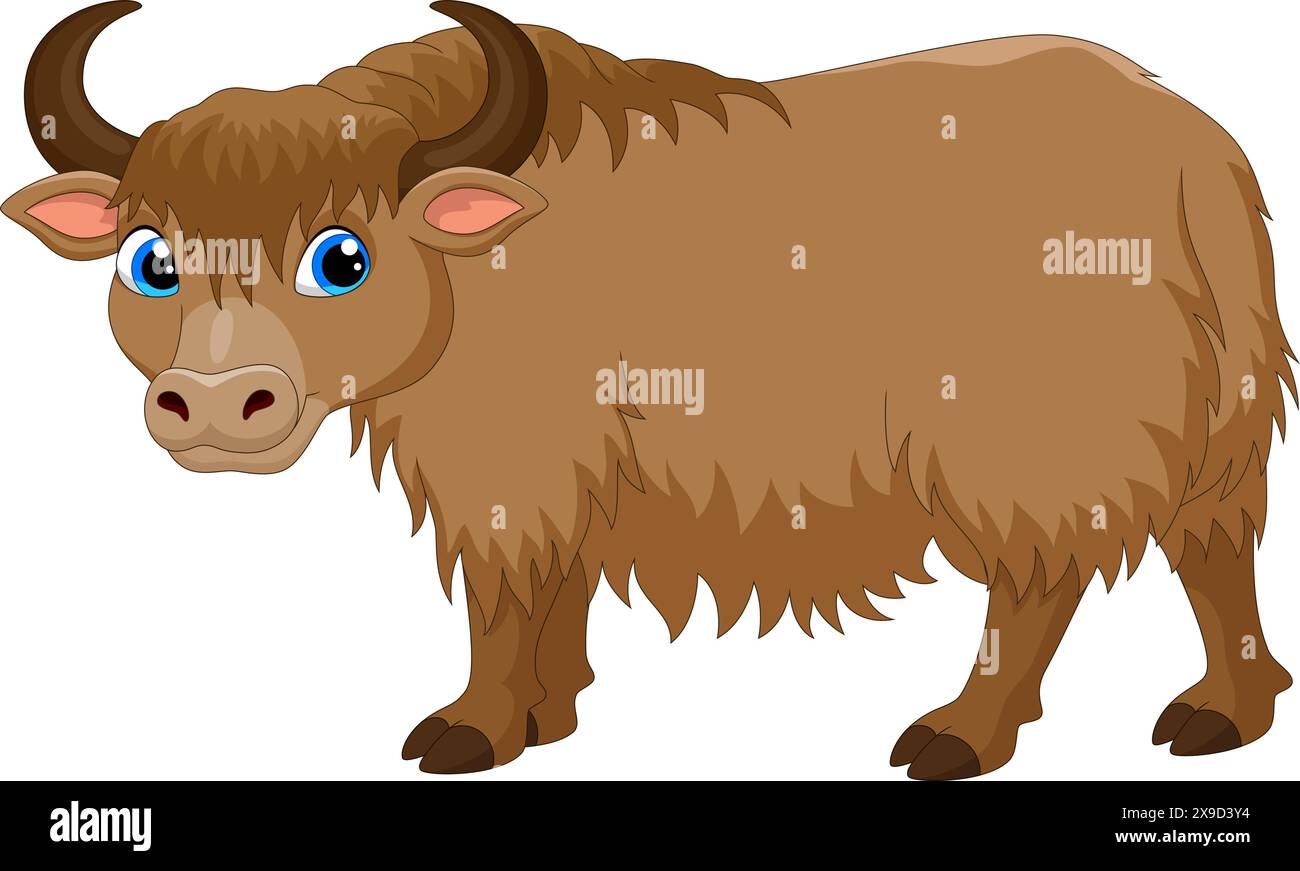 Cartoon happy yak isolated on white background Stock Vector Image & Art ...