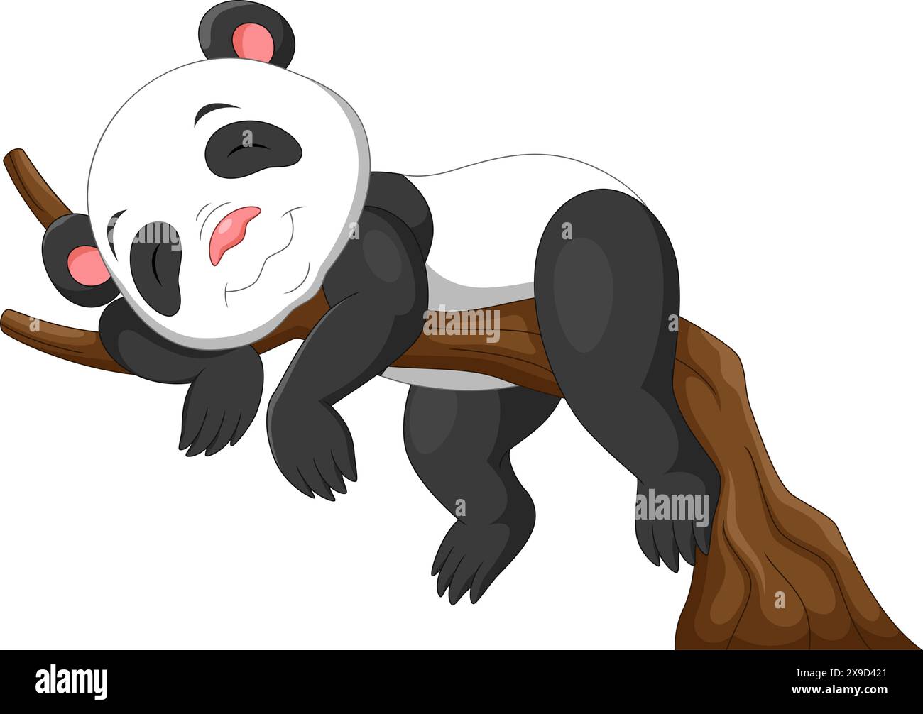 Vector illustration of Funny little panda smiling on a white background ...
