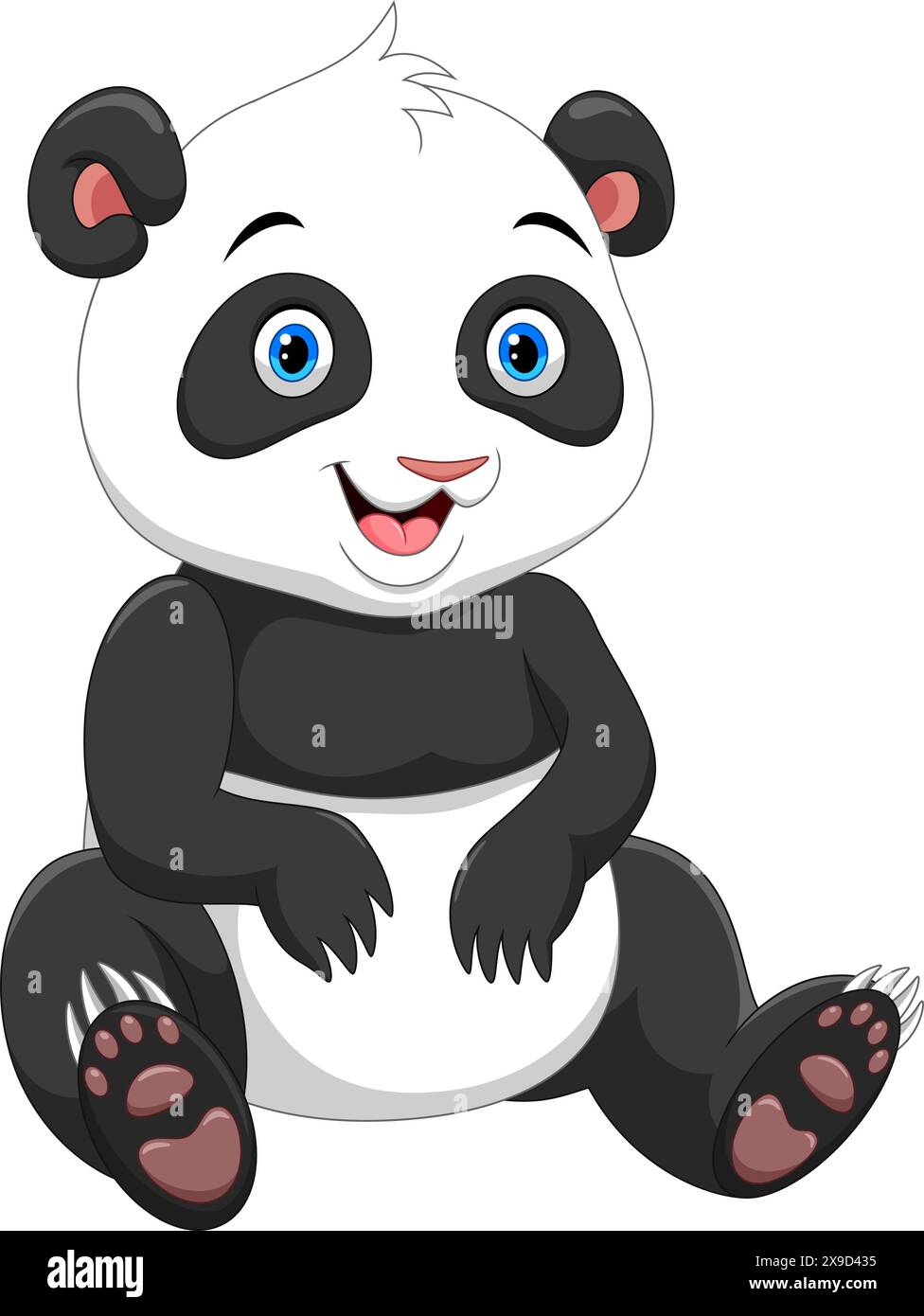 Vector illustration of Funny little panda smiling on a white background ...