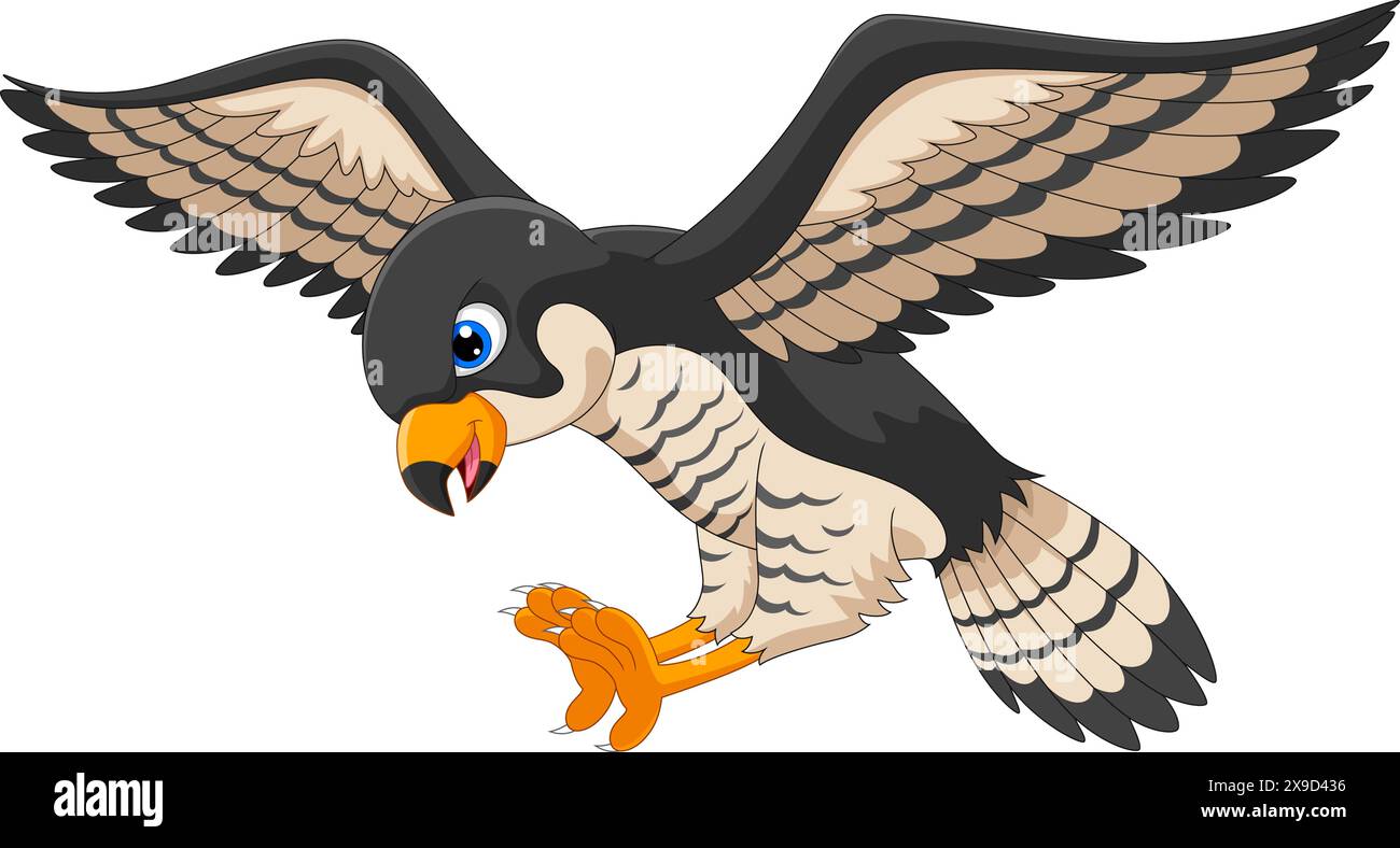 Vector illustration of falcon cartoon isolated on white background ...