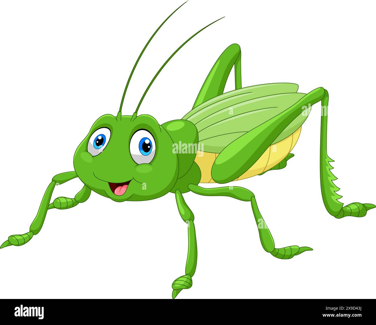 Cute grasshopper cartoon isolated on white background Stock Vector ...