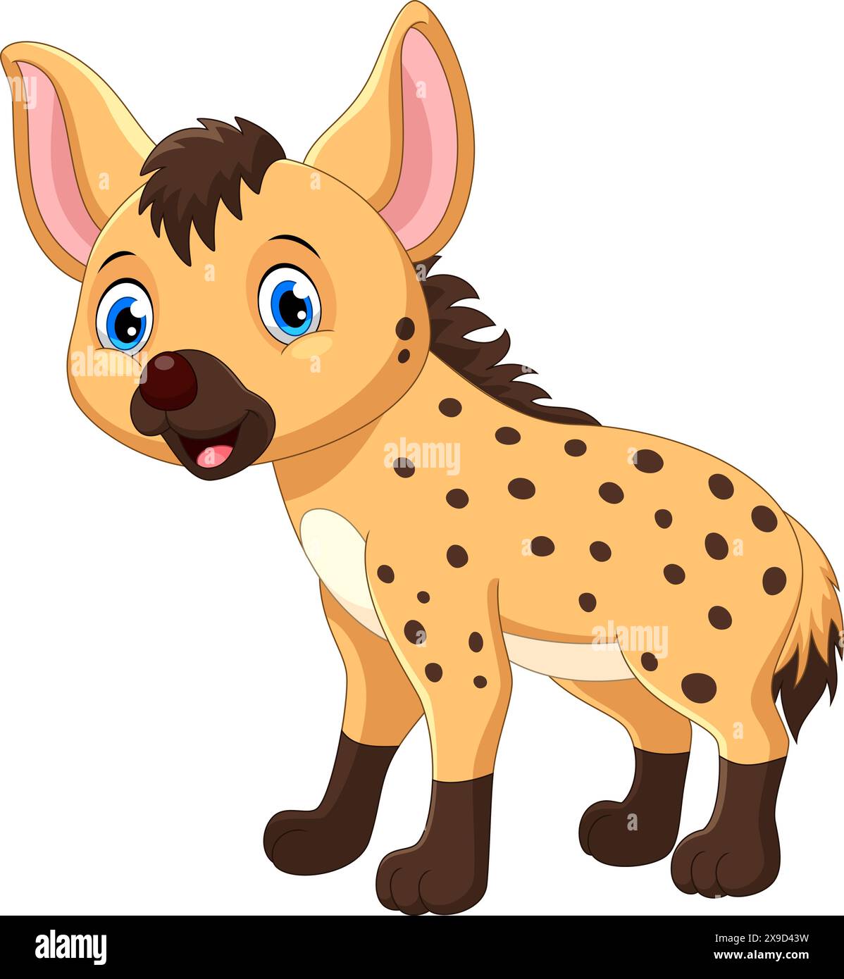 Cute hyena cartoon on white background Stock Vector Image & Art - Alamy