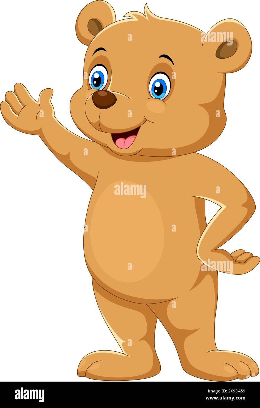 Vector Illustration of a Brown Bear Smiling on white background Stock ...