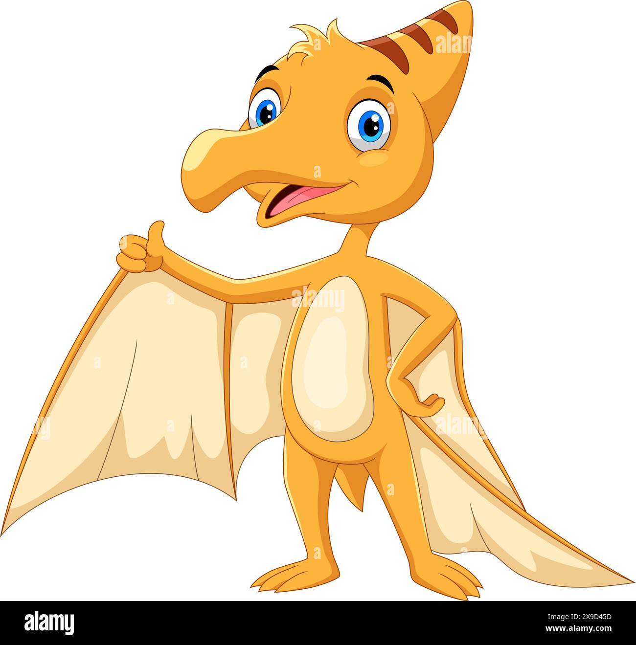 Cute Pterodactyl Dinosaur vector illustration cartoon on white ...