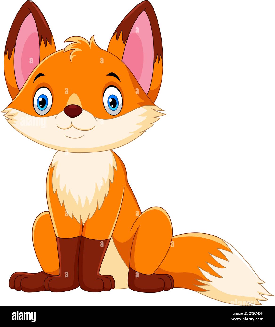 Cartoon happy fox isolated on white background Stock Vector Image & Art ...