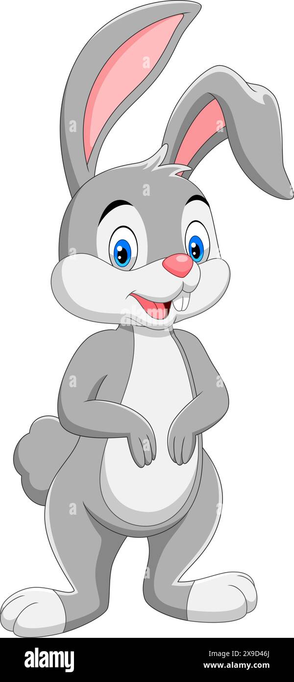 Happy bunny cartoon isolated on white background Stock Vector Image ...