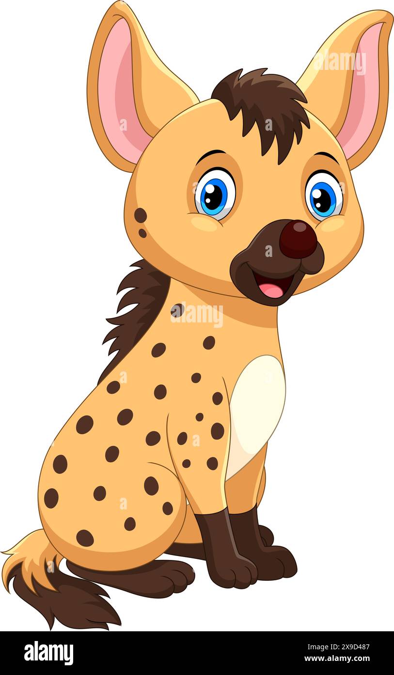 Cute hyena cartoon on white background Stock Vector Image & Art - Alamy