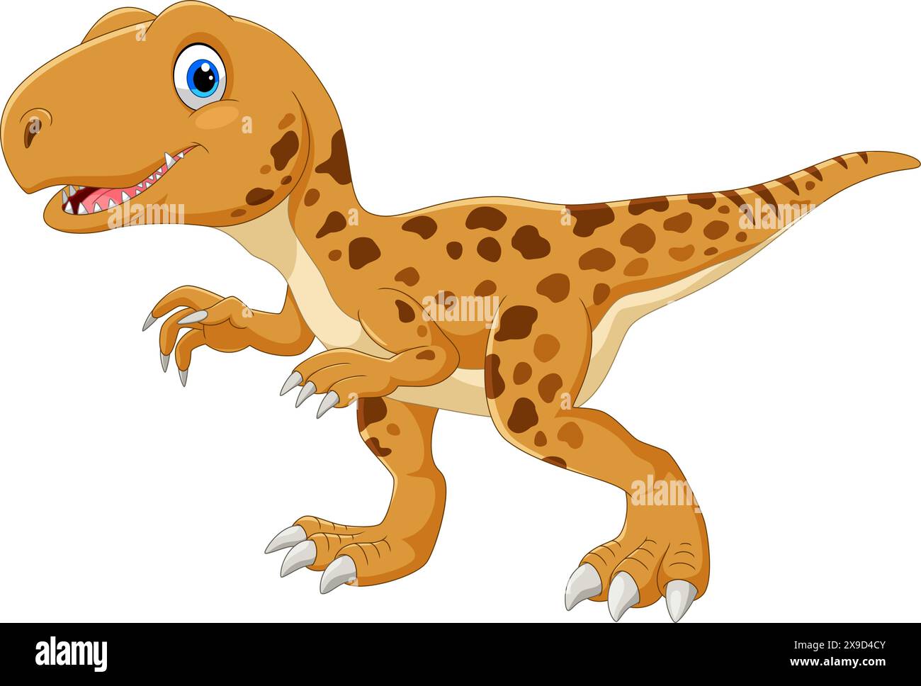 Tyrannosaurus Rex cartoon vector illustration on white background Stock ...