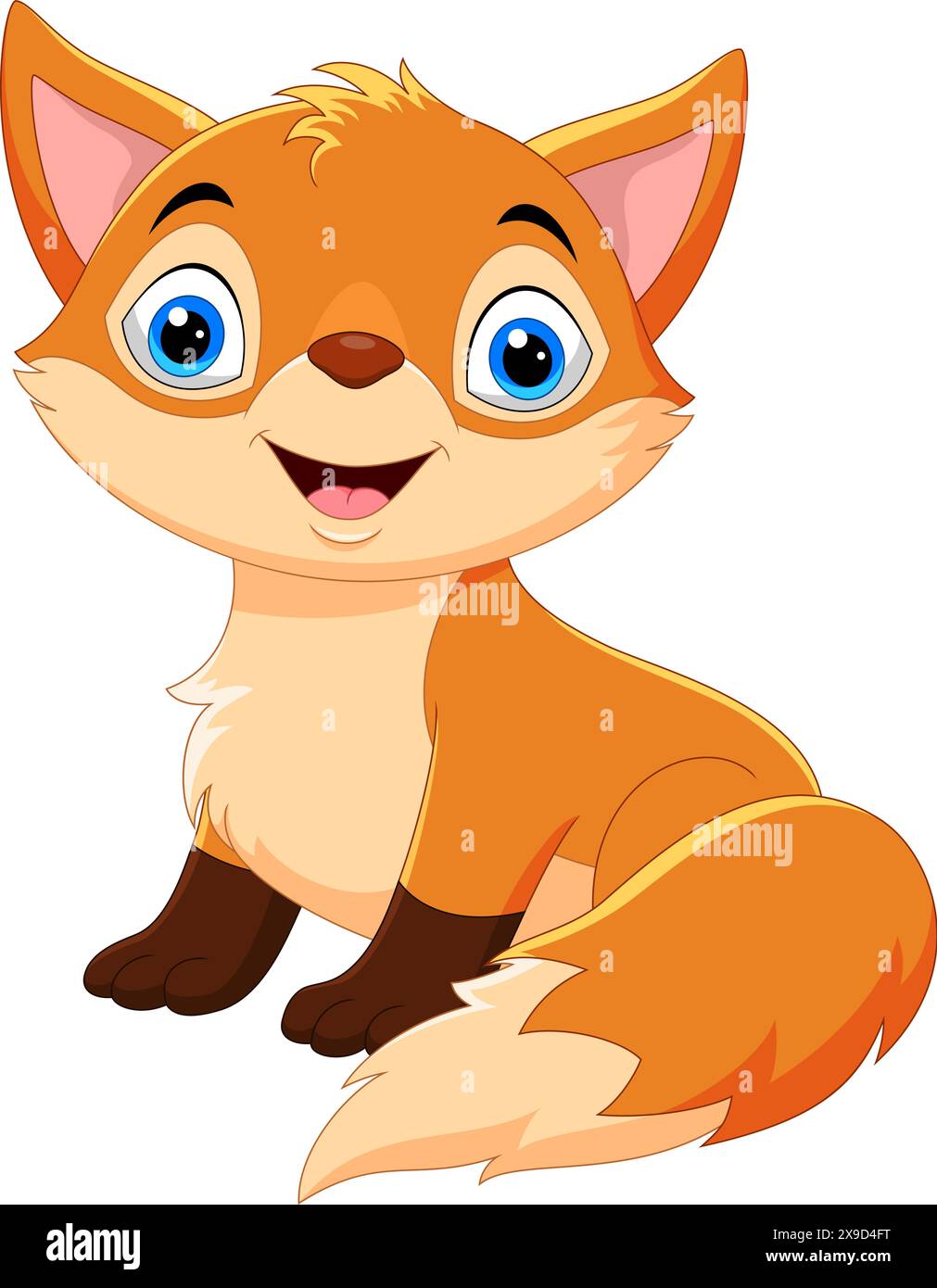 Cartoon happy fox isolated on white background Stock Vector Image & Art ...