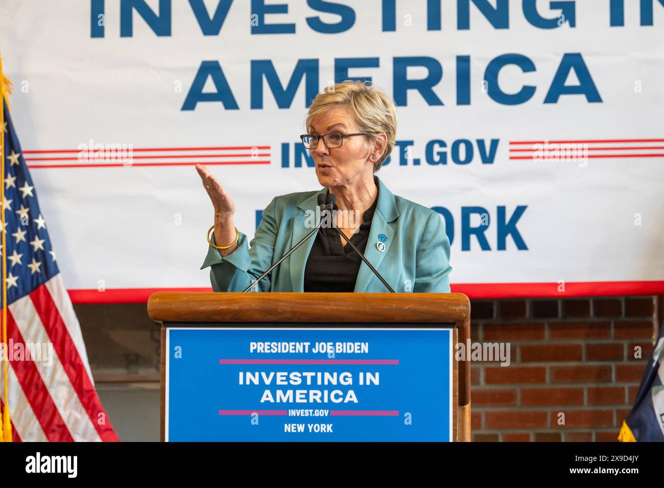 U.S. Department of Energy (DOE) Secretary Jennifer Granholm speaks ...