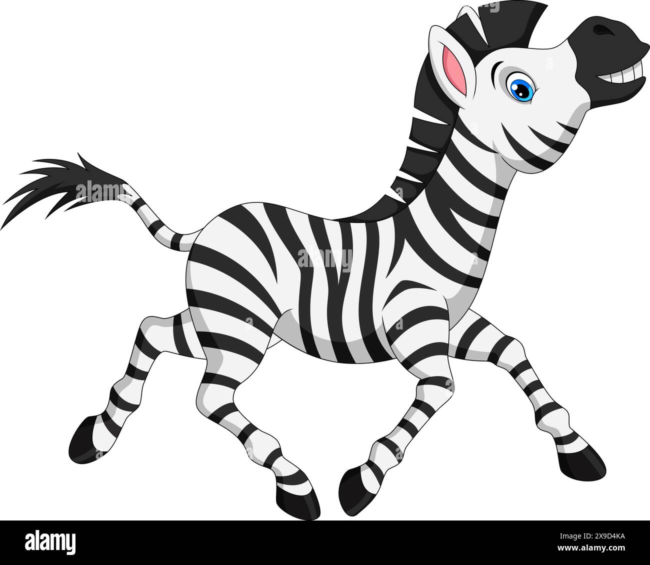 Happy zebra cartoon isolated on white background Stock Vector Image & Art - Alamy