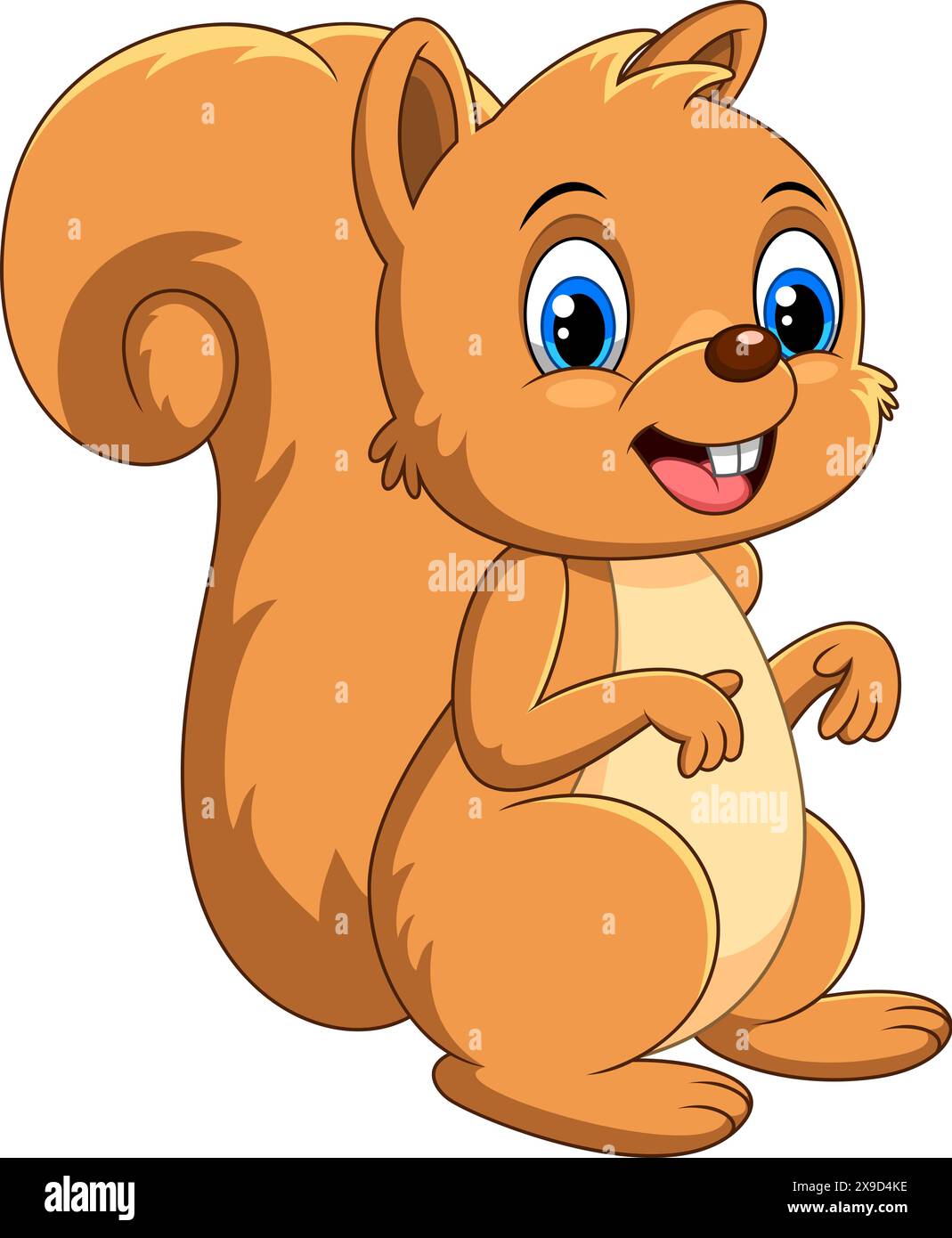 Cartoon happy squirrel isolated on white background Stock Vector Image ...