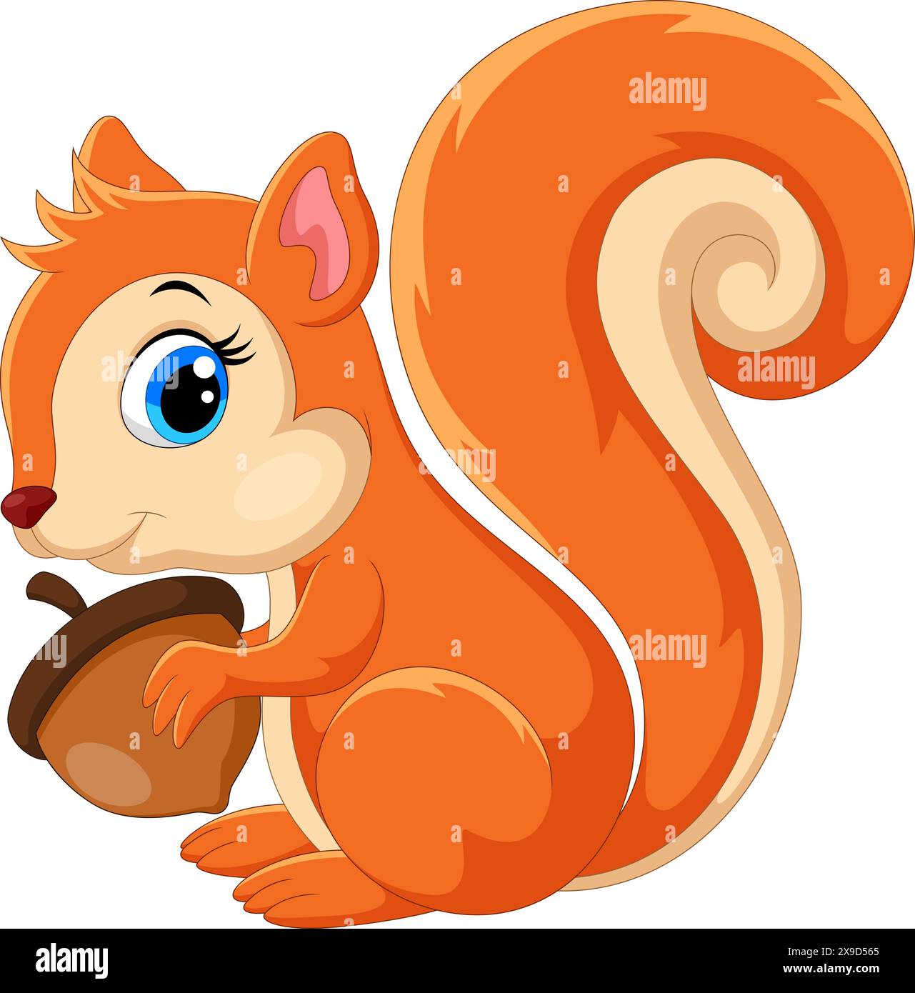 Cartoon happy squirrel isolated on white background Stock Vector Image ...