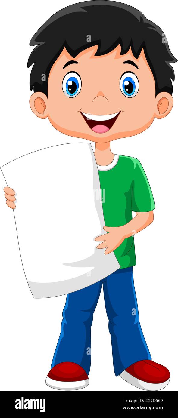 Vector illustration of children carrying to Blank Paper Stock Vector ...
