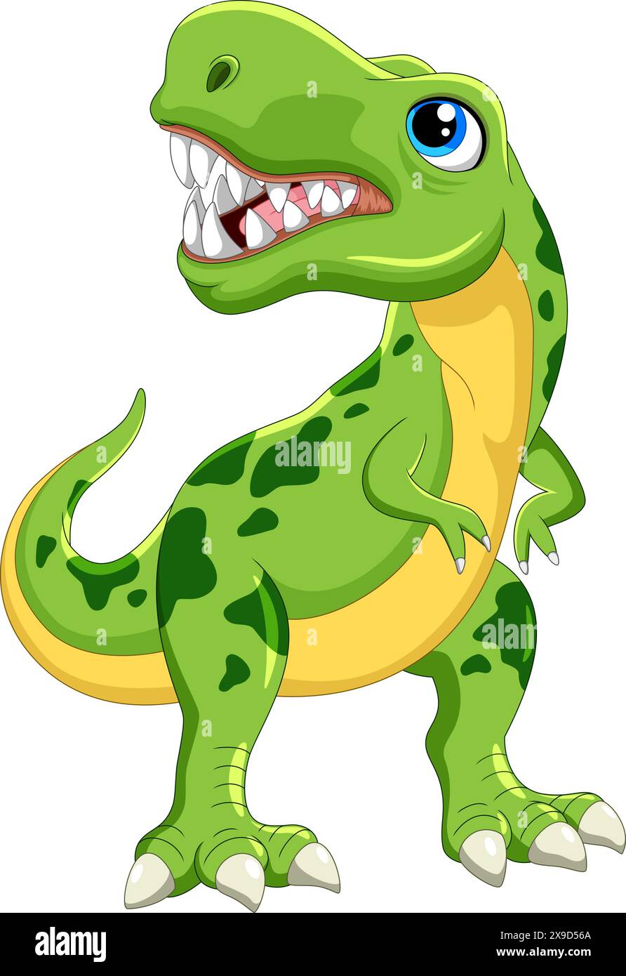 Tyrannosaurus Rex cartoon vector illustration on white background Stock ...