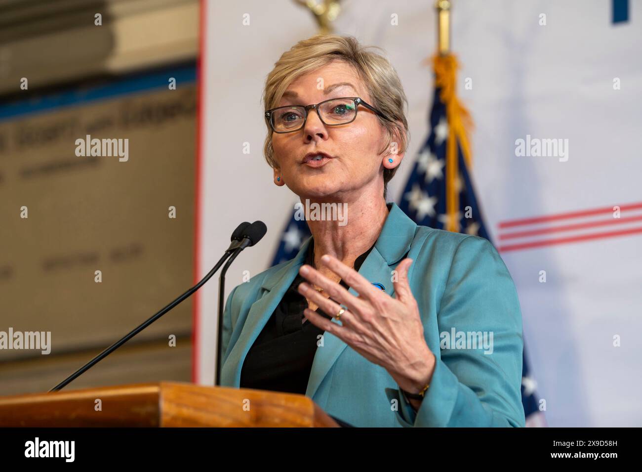 U.S. Department of Energy (DOE) Secretary Jennifer Granholm speaks ...