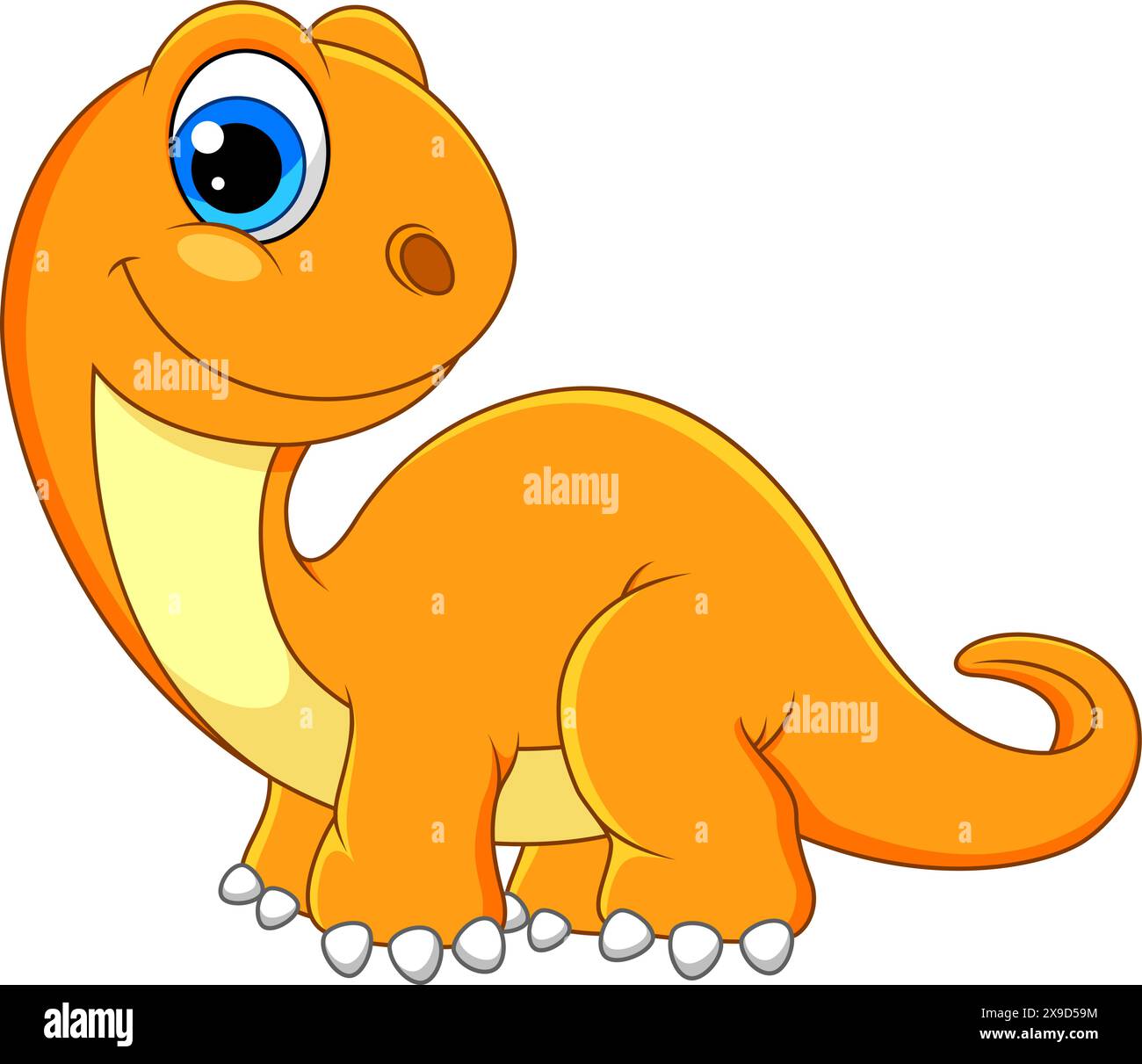 Cartoon funny Brontosaurus isolated on white background Stock Vector Image & Art - Alamy