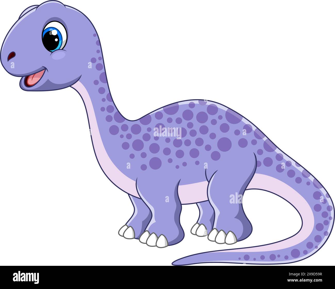 Cartoon funny Brontosaurus isolated on white background Stock Vector Image & Art - Alamy