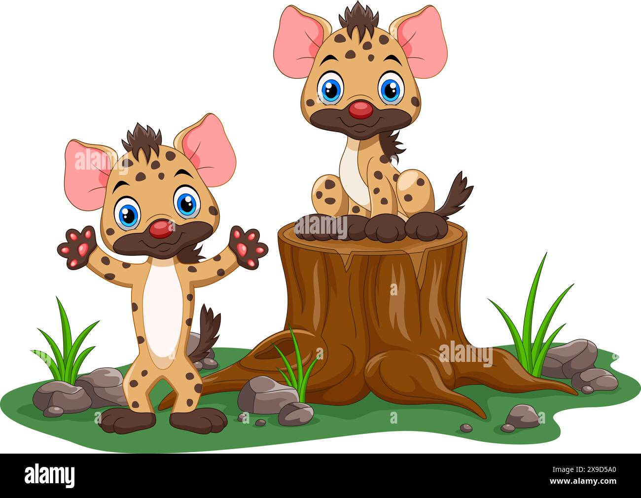 Cute hyena cartoon on white background Stock Vector Image & Art - Alamy