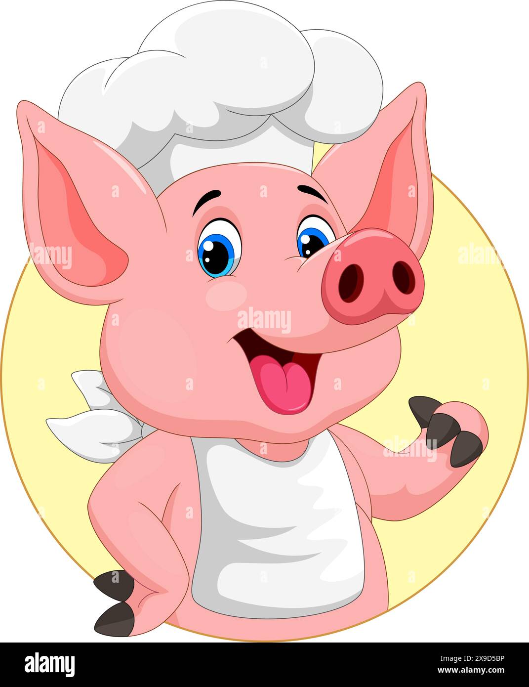 Chef pig cartoon mascot isolated on white background Stock Vector Image ...