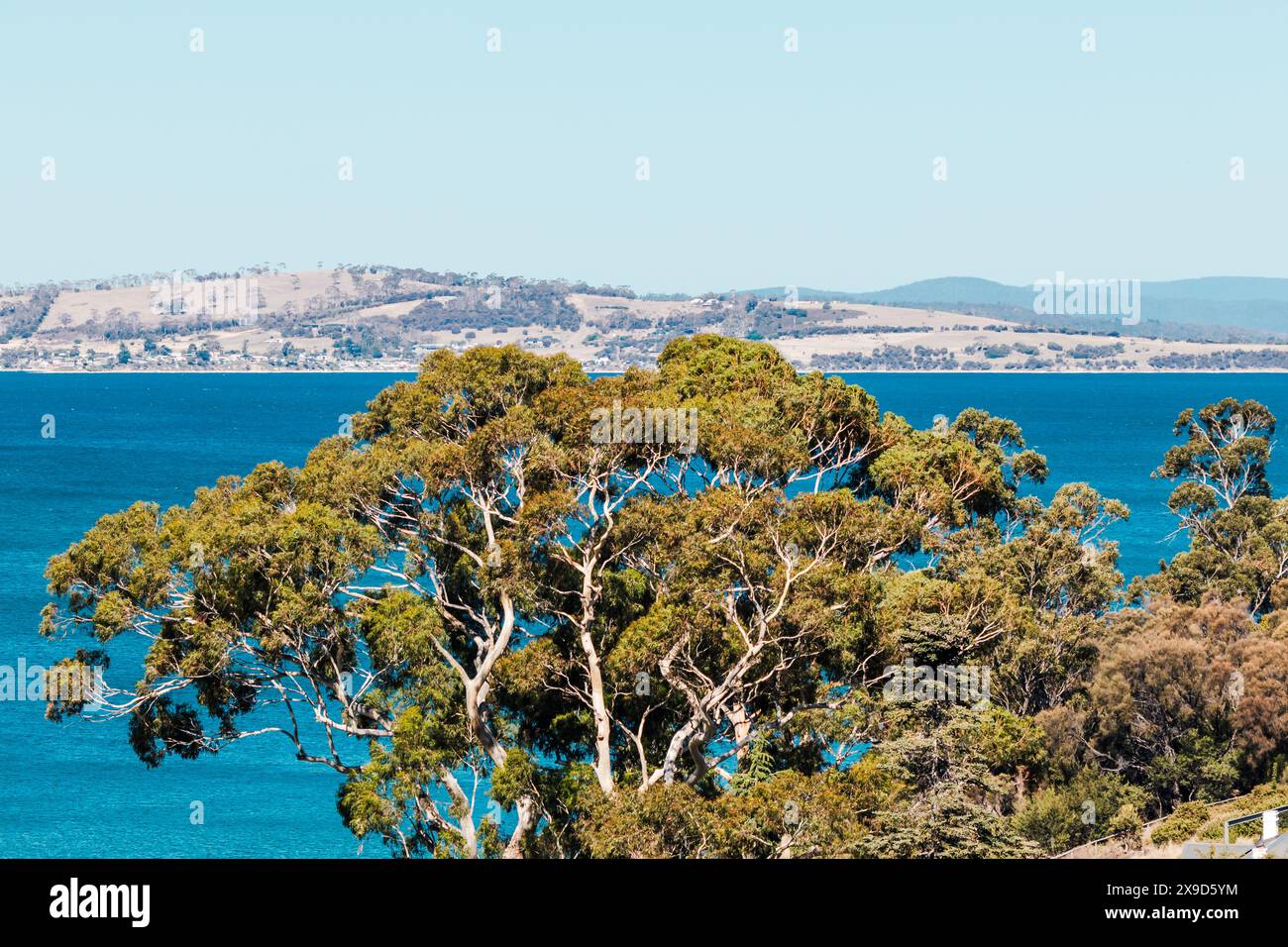 detail of the view from the Hobart bay from Kingston Beach, popular ...