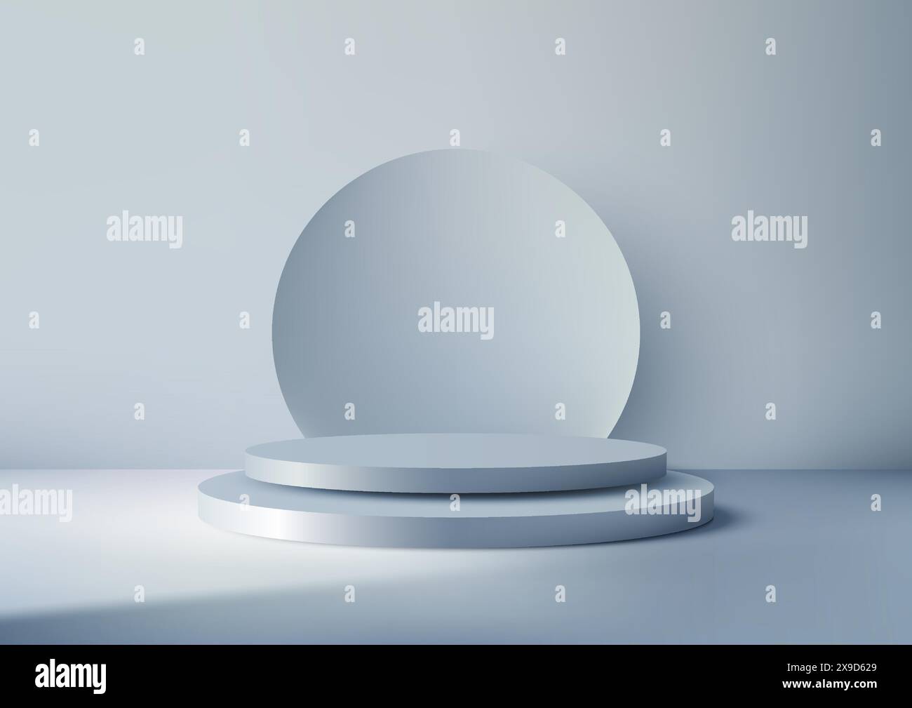 3D blue podium stack with circle backdrop on blue background, Modern ...