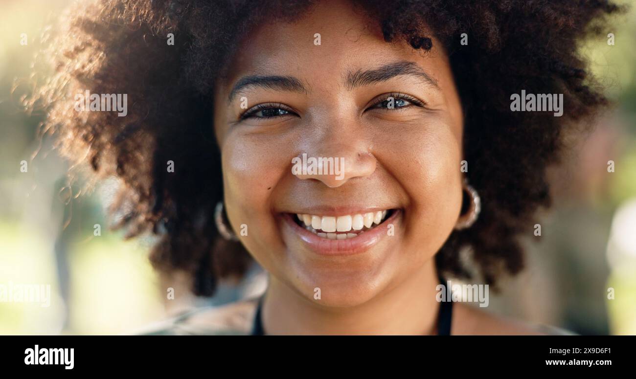 Happy woman, portrait and volunteer with mission for change, eco ...