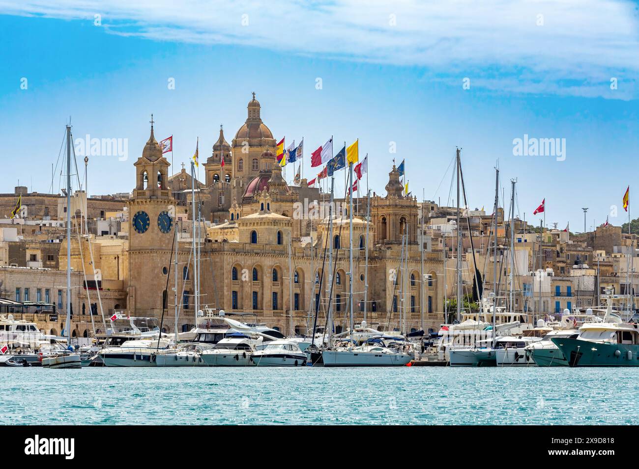 Medieval Malta: Birgu and Vittoriosa skyline, Malta, features iconic ...