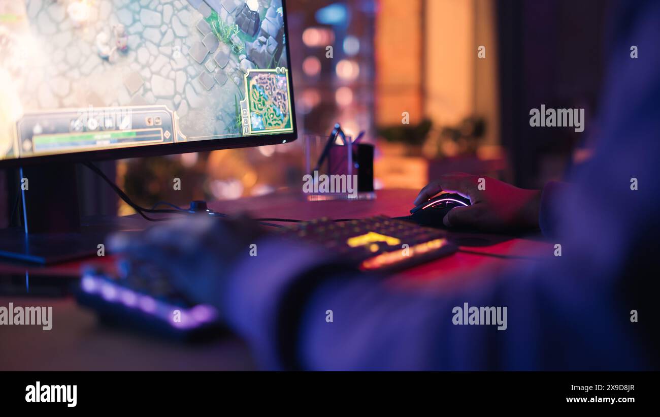 Male gamer hands playing arcade hi-res stock photography and images - Alamy