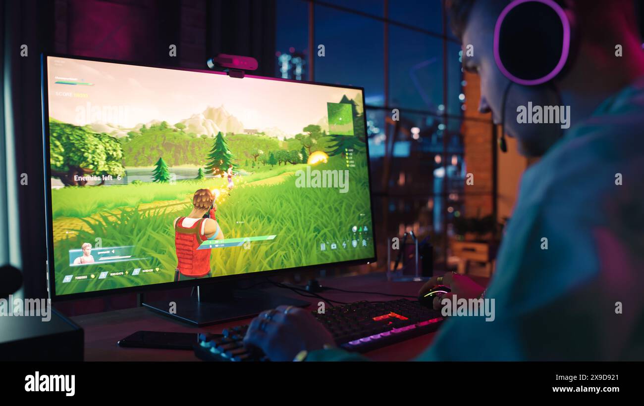 Professional esports athlete playing shooter hi-res stock photography ...