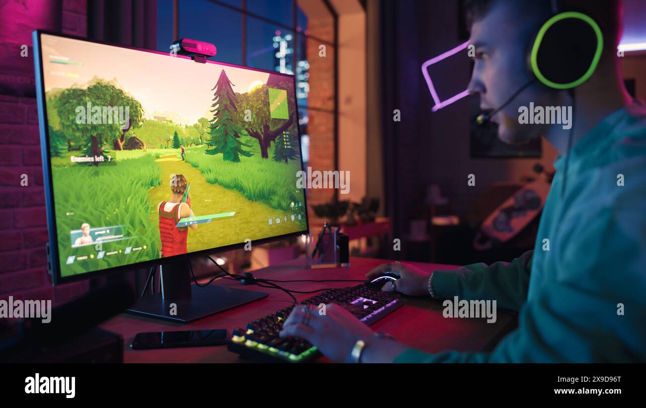 Professional esports athlete playing shooter hi-res stock photography ...