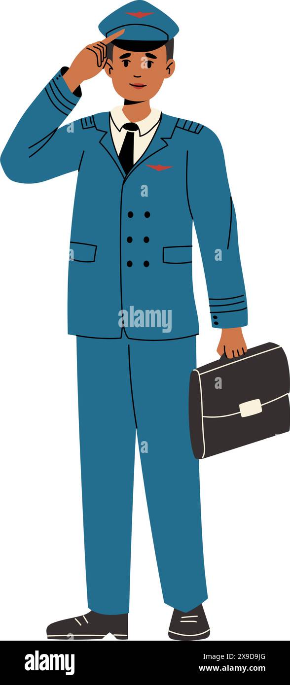 Pilot character. Isolated vector illustration Stock Vector Image & Art ...
