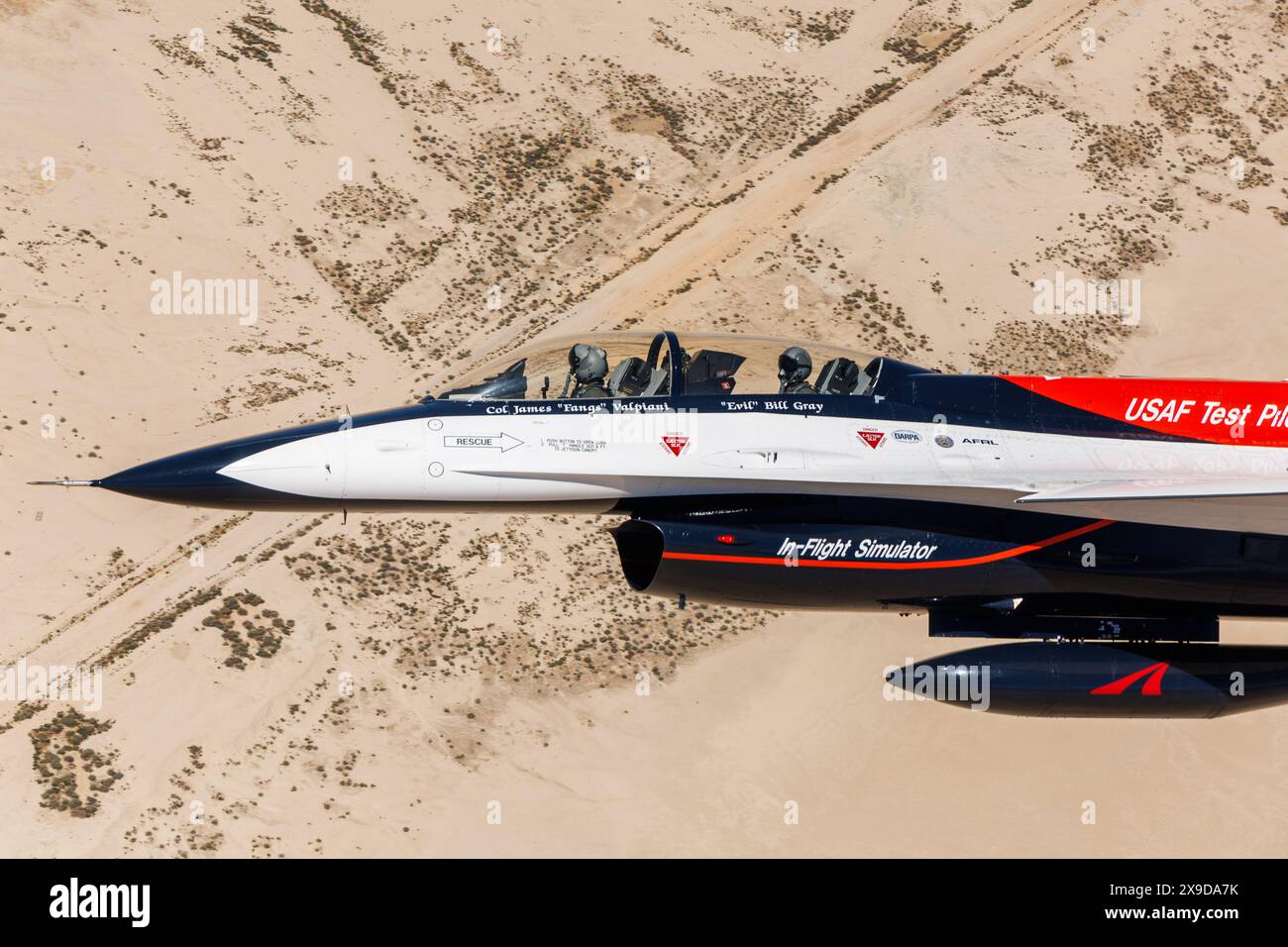 The X-62A VISTA flies in the skies above Edwards Air Force Base ...